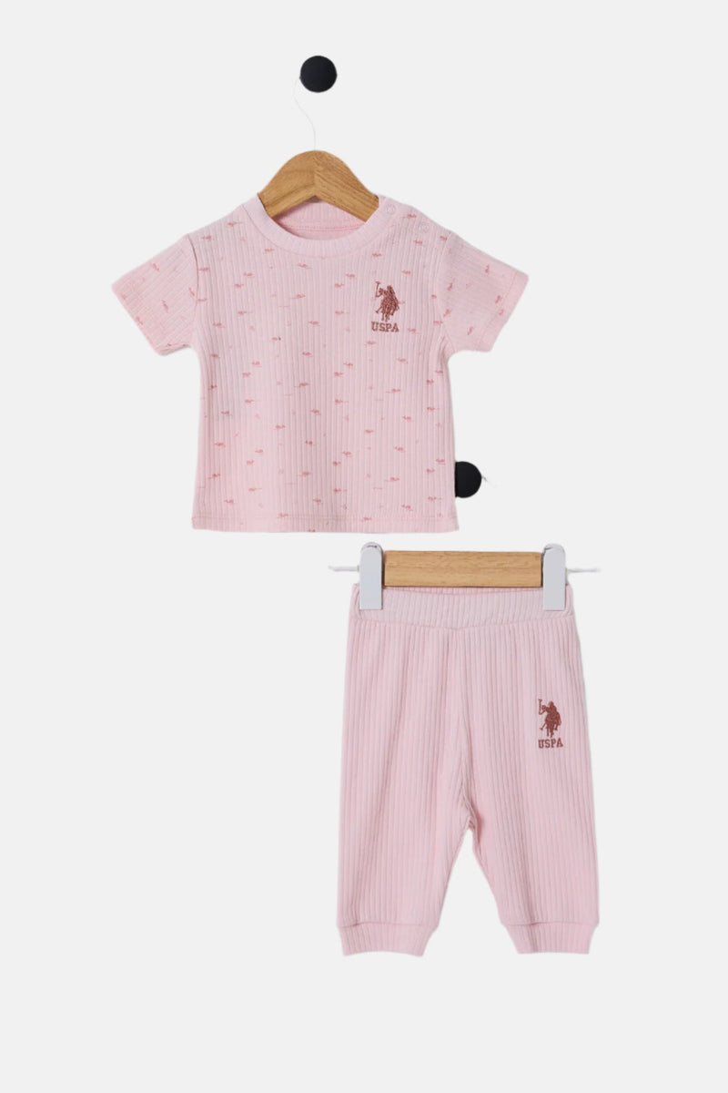 U.S. Polo Assn. rozi komplet za bebe s uzorkom | Fashionteam.ba